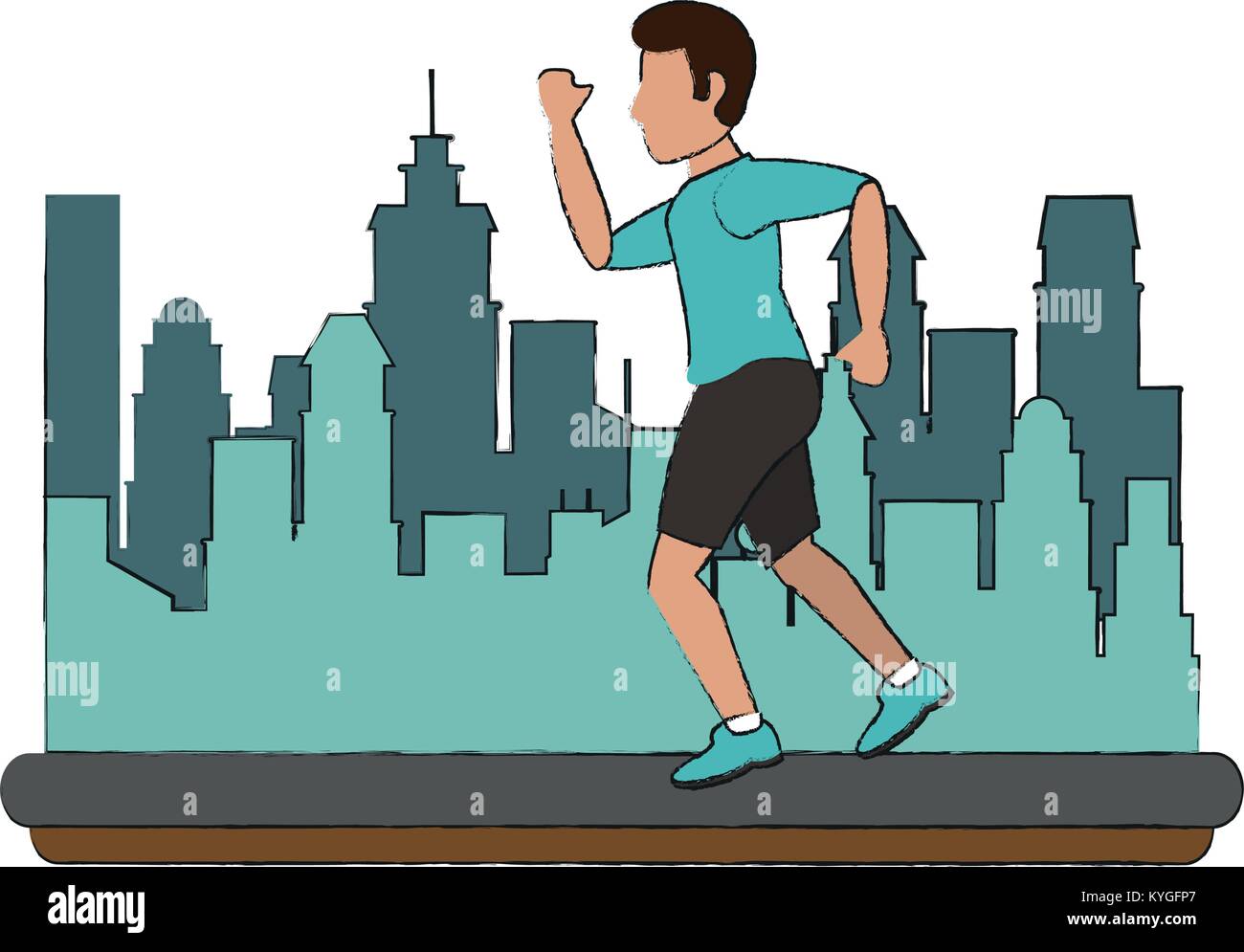 Man running cartoon in the city Stock Vector Image & Art - Alamy