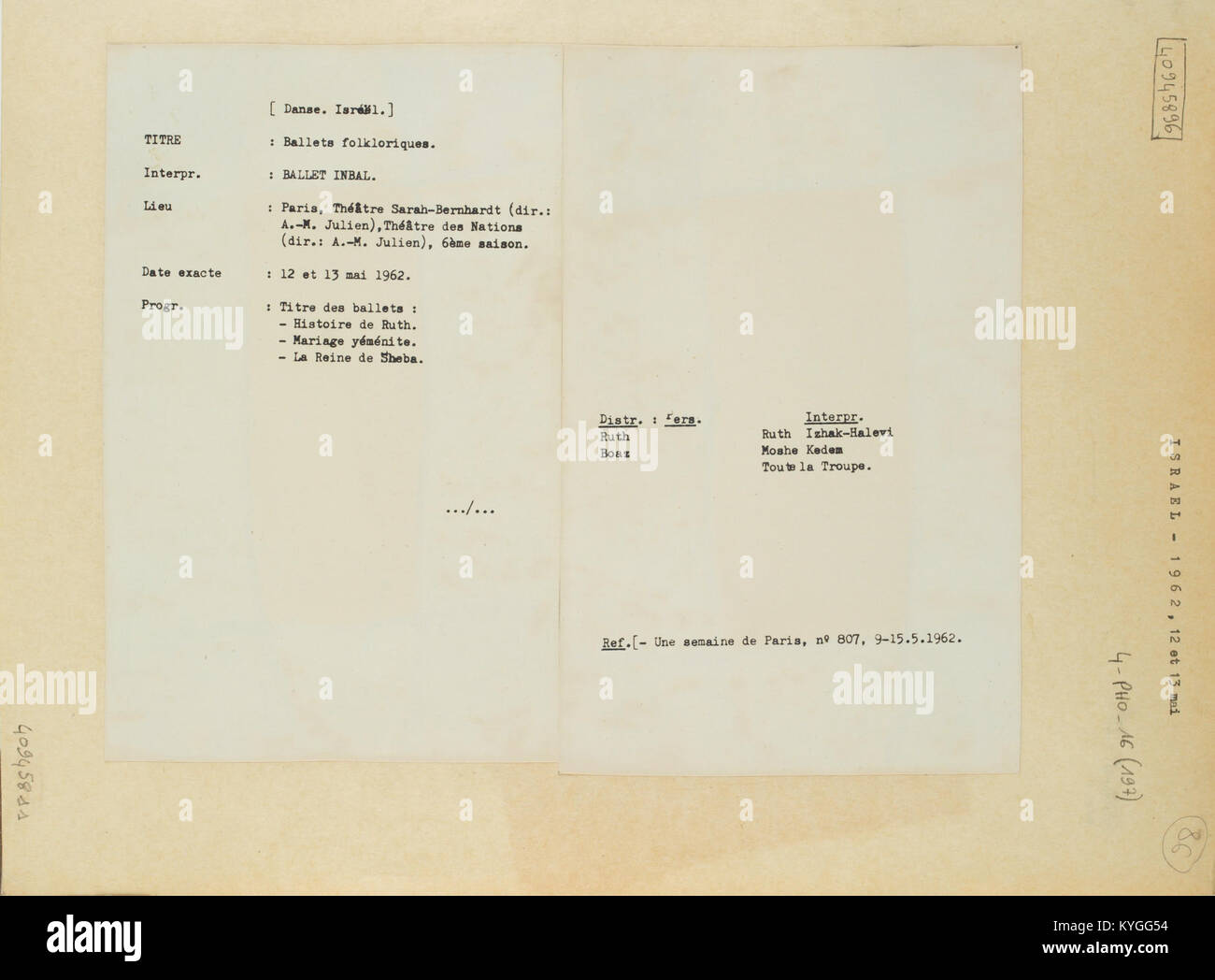 This 1962 photograph by Roger Pic captures the Ballet Inbal performing ...