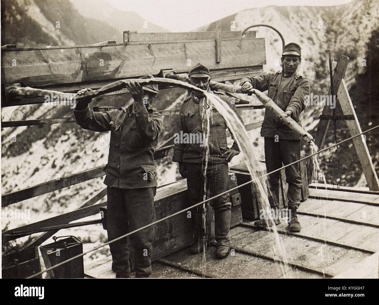 The image shows the Rombonseilbahn water reservoir with waste disposal ...