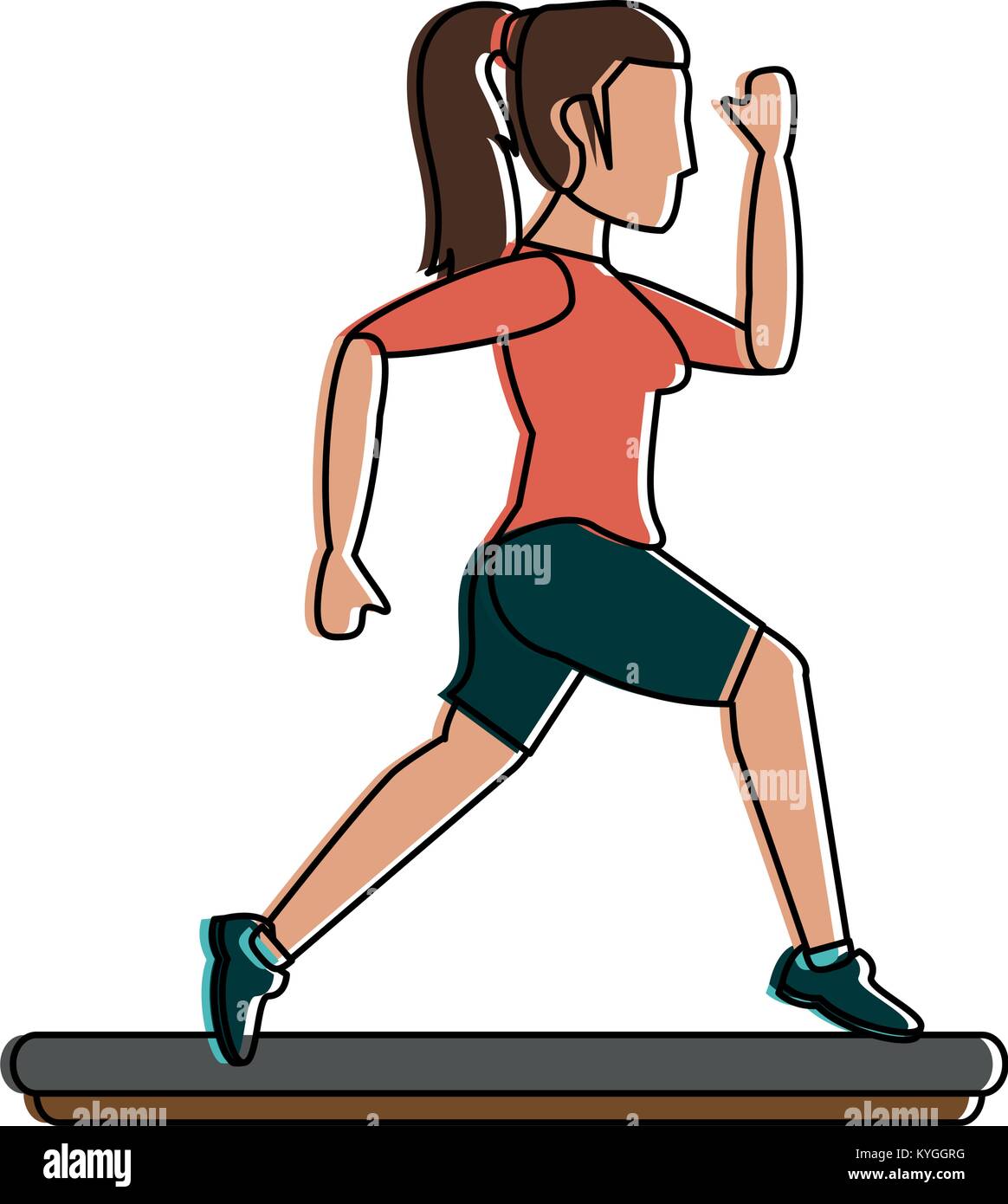Woman running cartoon Stock Vector Image & Art - Alamy