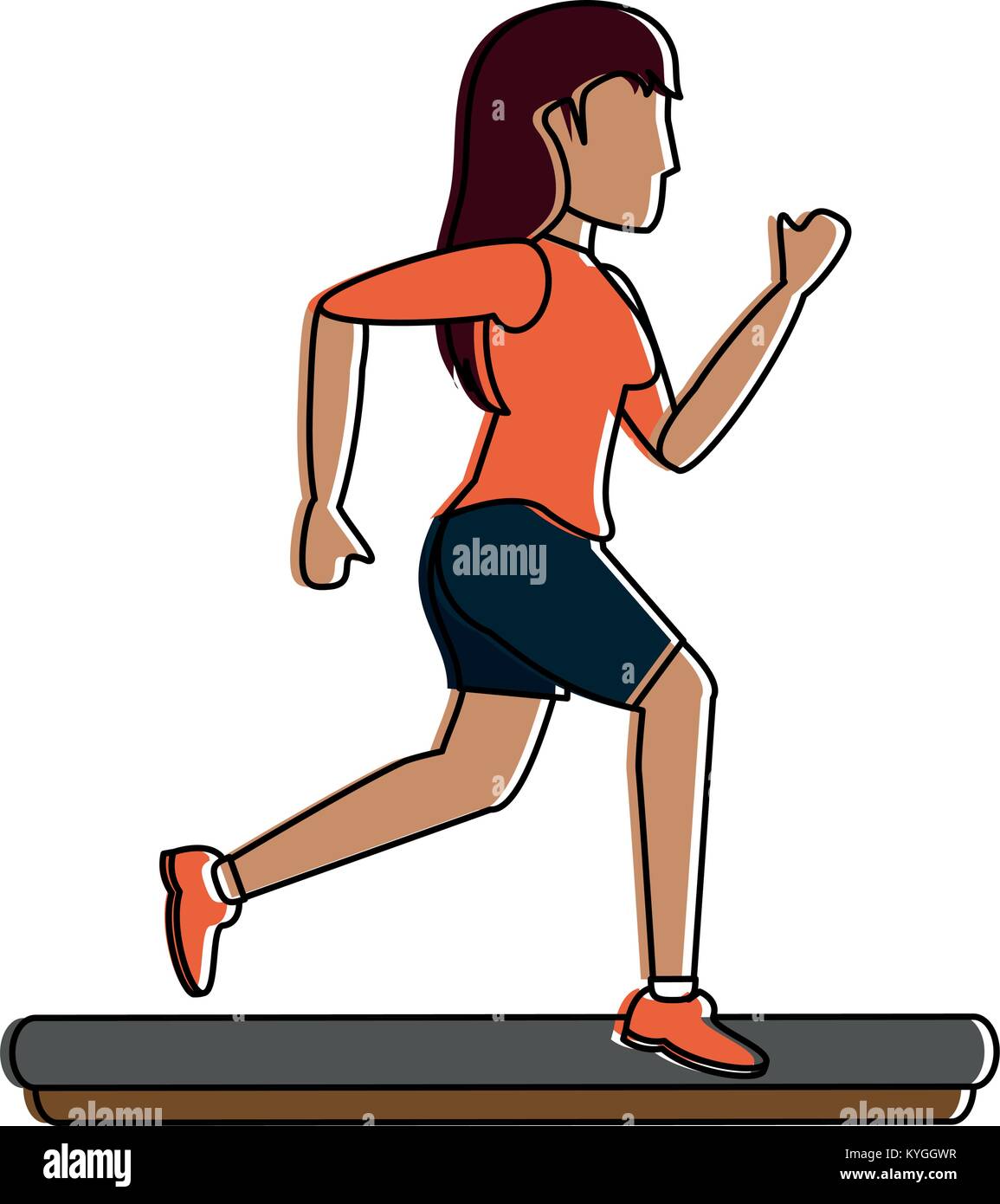 Woman running cartoon Stock Vector Image & Art - Alamy