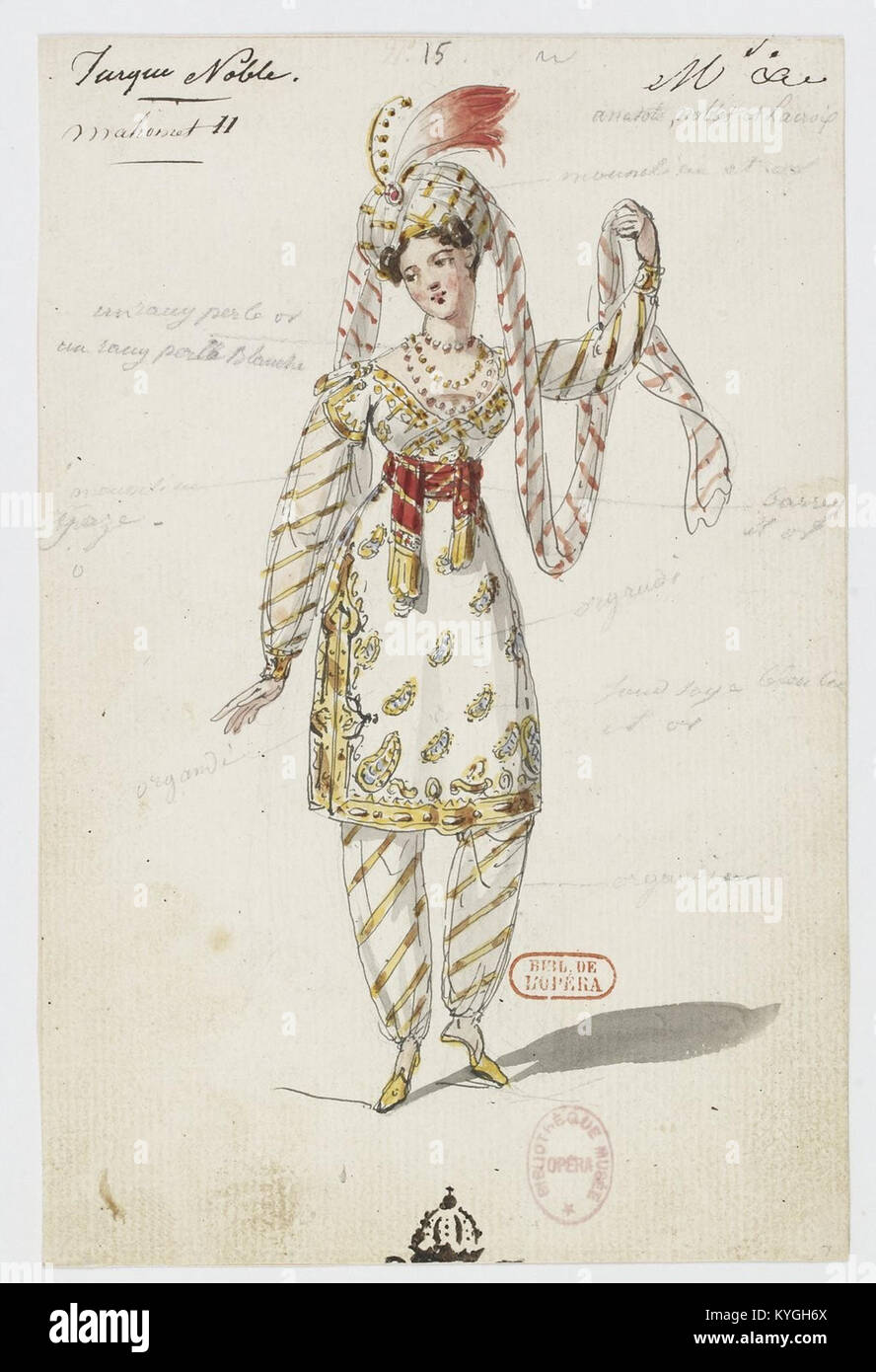 A lithograph from 1826 depicting scenes from Rossini's opera 'Le Siège ...