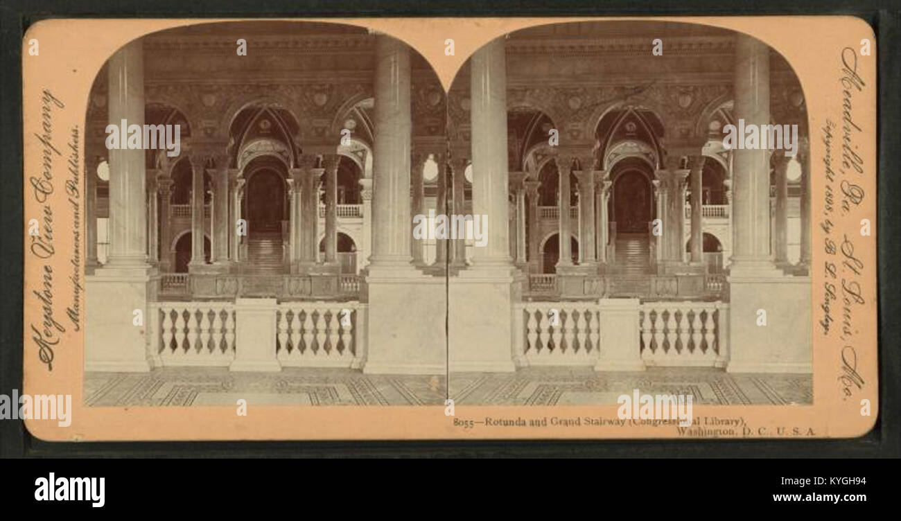 The Rotunda and Grand Stairway at the Library of Congress in Washington ...