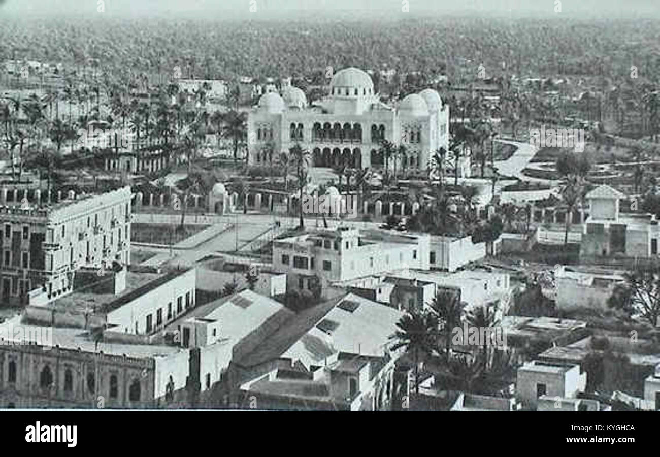 The Royal Palace of Tripoli, photographed in the 1930s, represents the ...