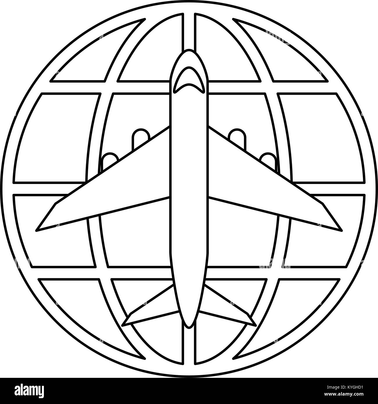 Jet on global symbol Stock Vector Image & Art - Alamy