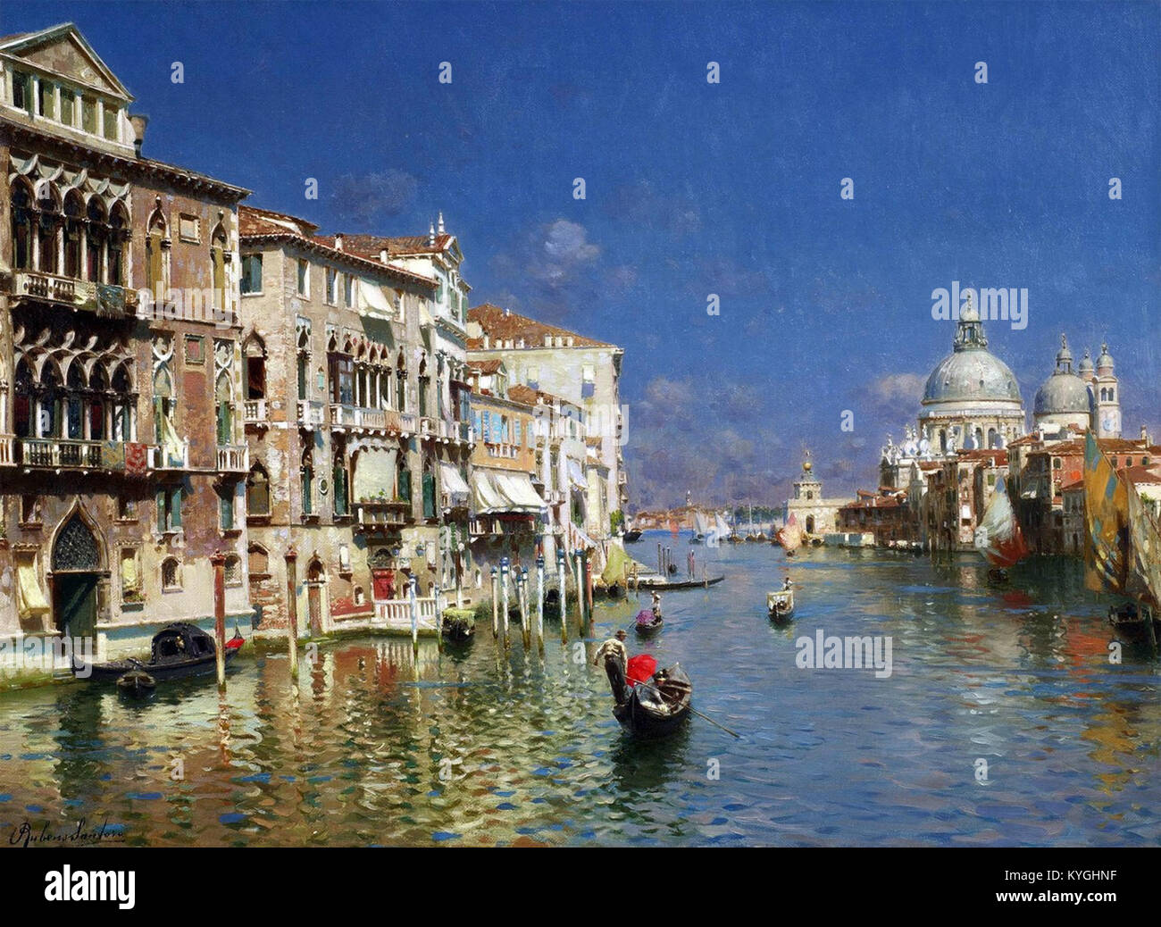 A painting by Italian artist Rubens Santoro depicting Venice’s Grand ...