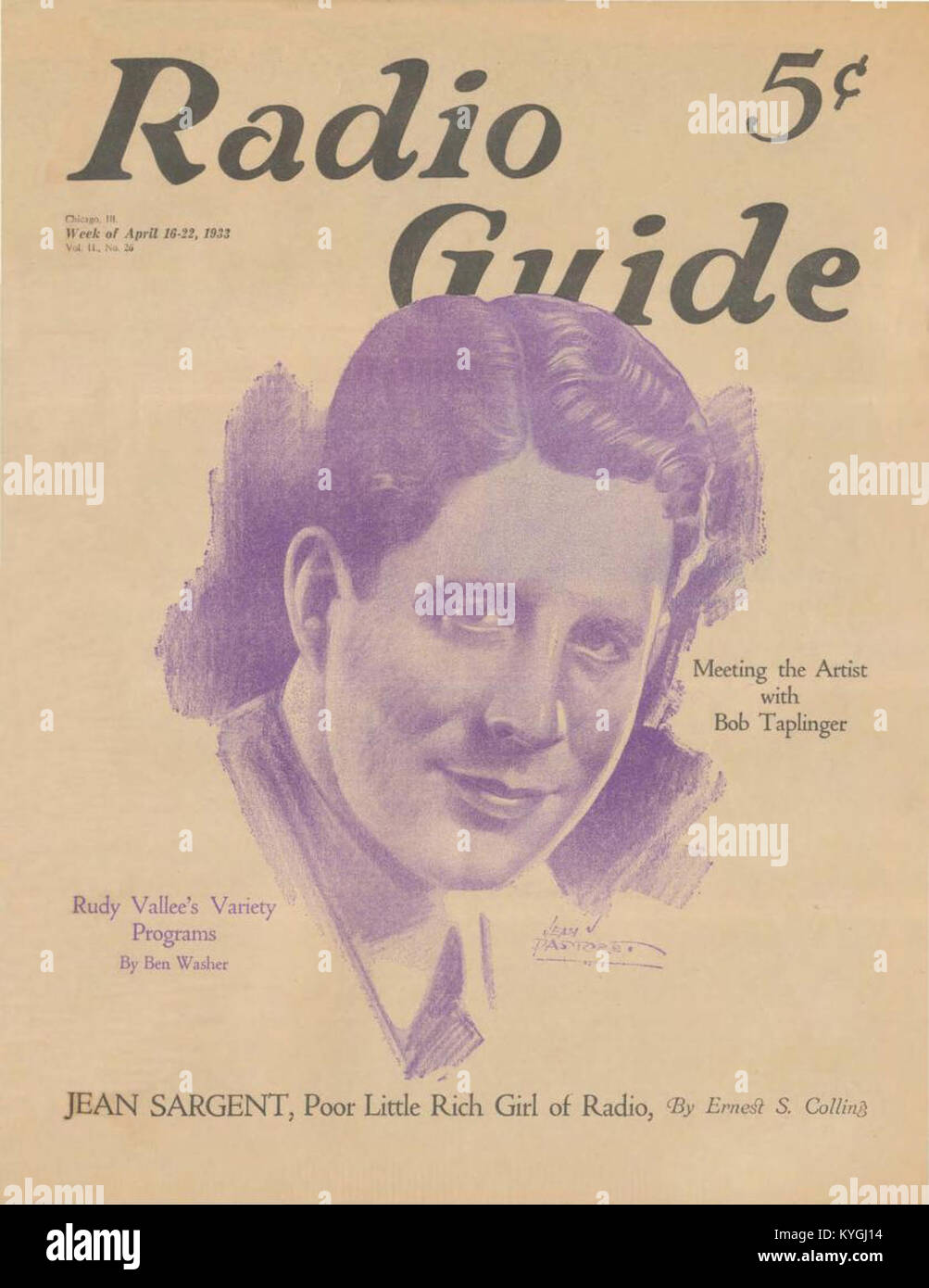 Rudy Vallée on the Cover of Radio Guide, 1933 Stock Photo - Alamy