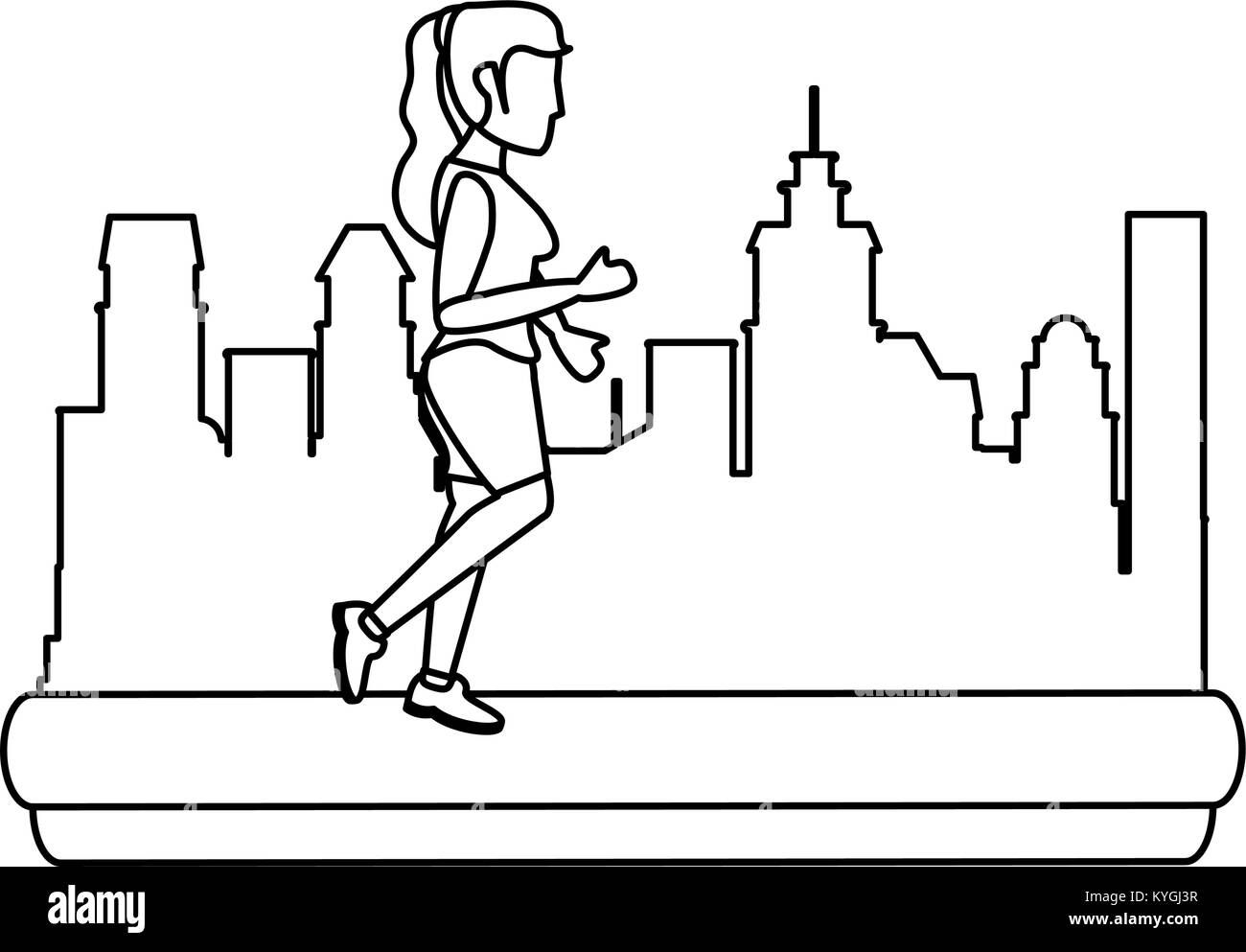 Woman in athletic sneakers Stock Vector Images - Alamy