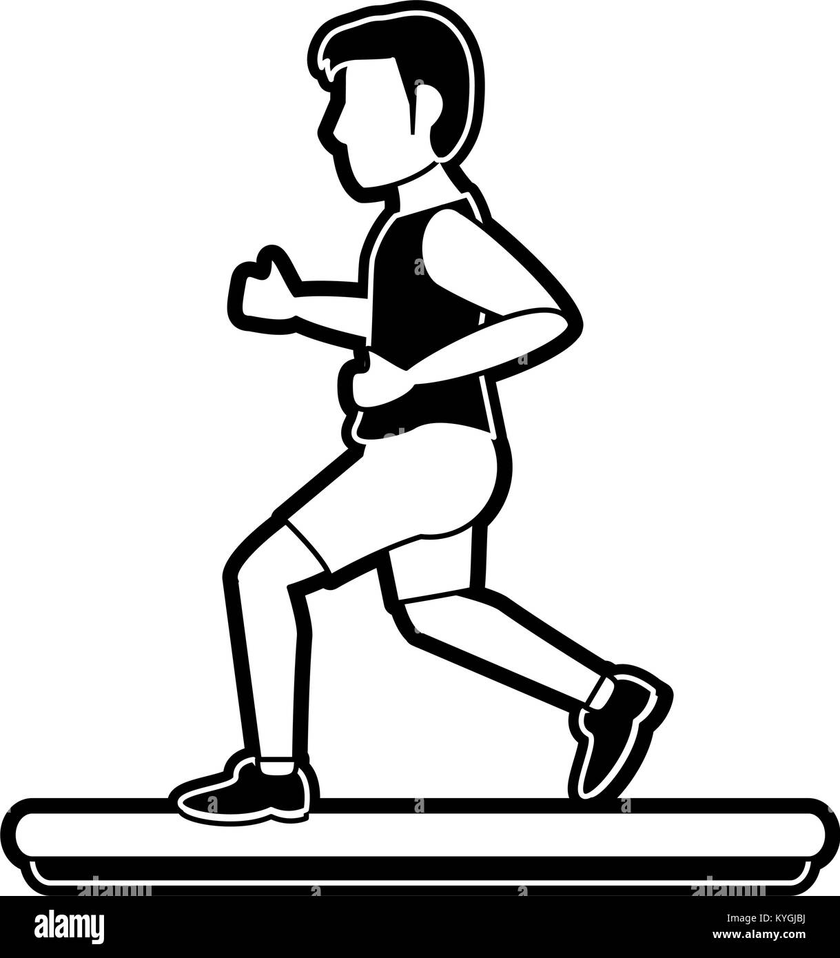 Man running cartoon Black and White Stock Photos & Images - Alamy