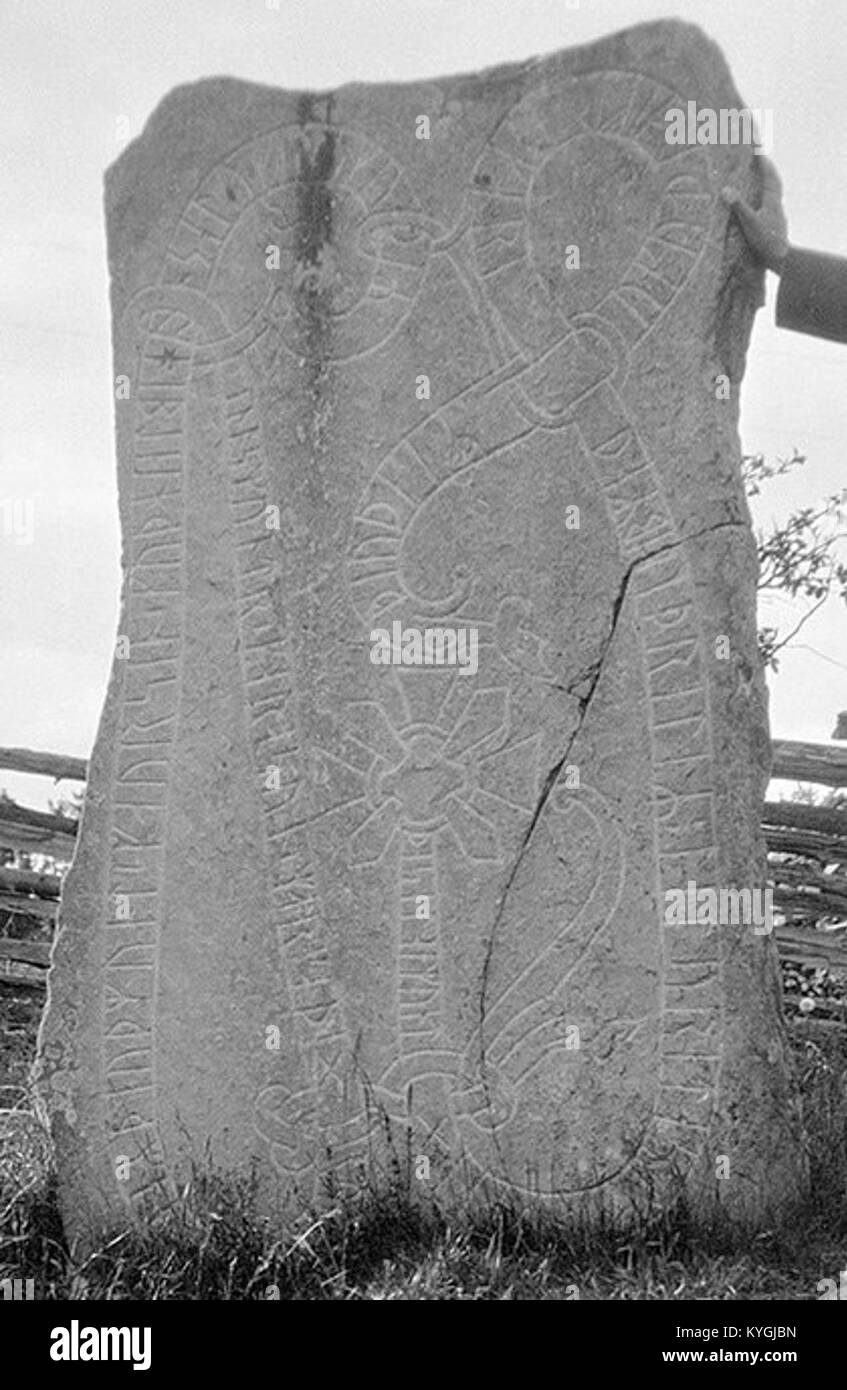 A rune stone from Järvsta in Gävleborg, Sweden, featuring runic ...
