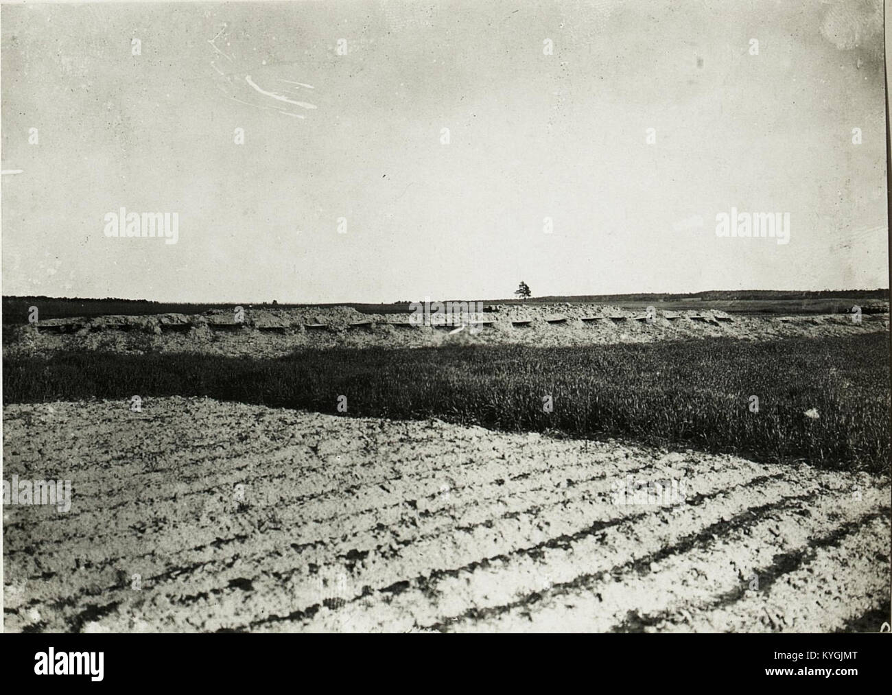 This image captures the second line of Russian trenches, featuring a ...
