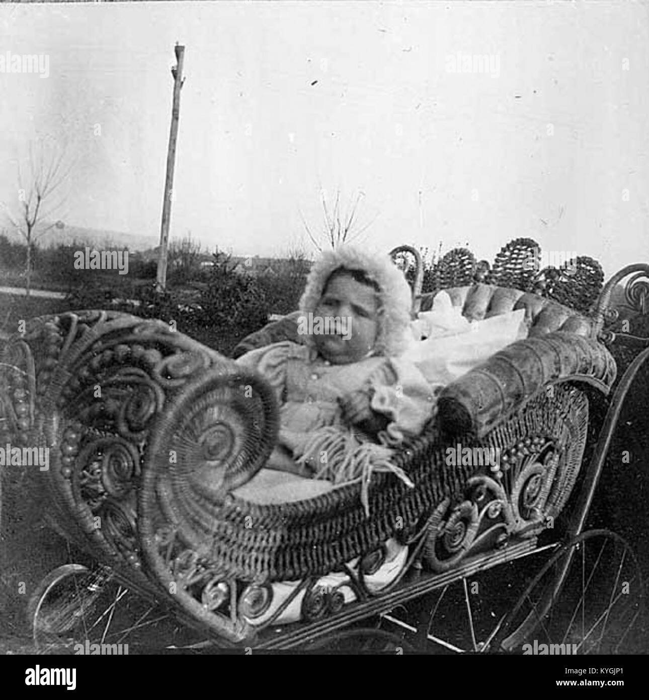 A photograph from March 1898 shows Ruth Bowerman seated in a wicker ...