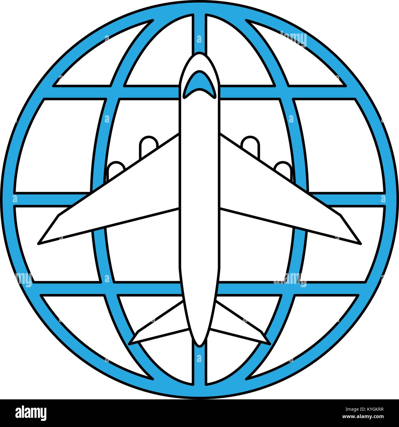 Jet on global symbol Stock Vector Image & Art - Alamy