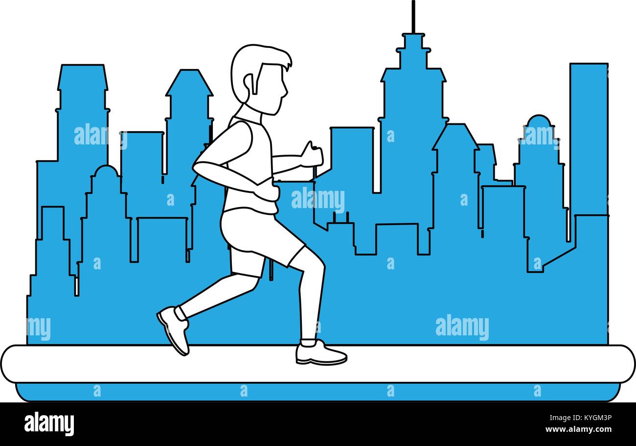 Man running cartoon in the city Stock Vector Image & Art - Alamy