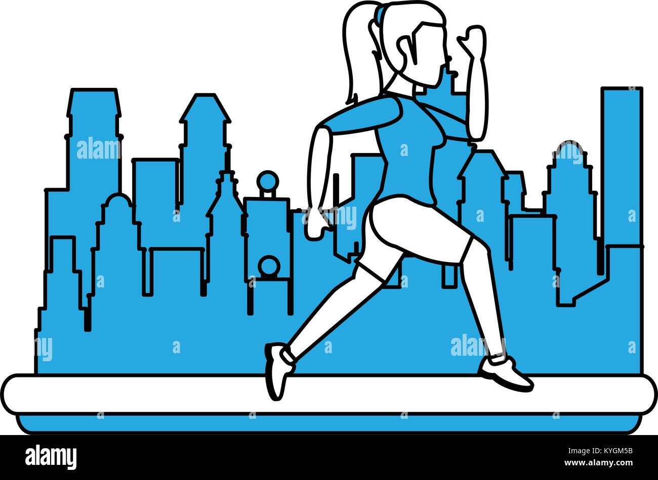 Crowd running in street Stock Vector Images - Alamy