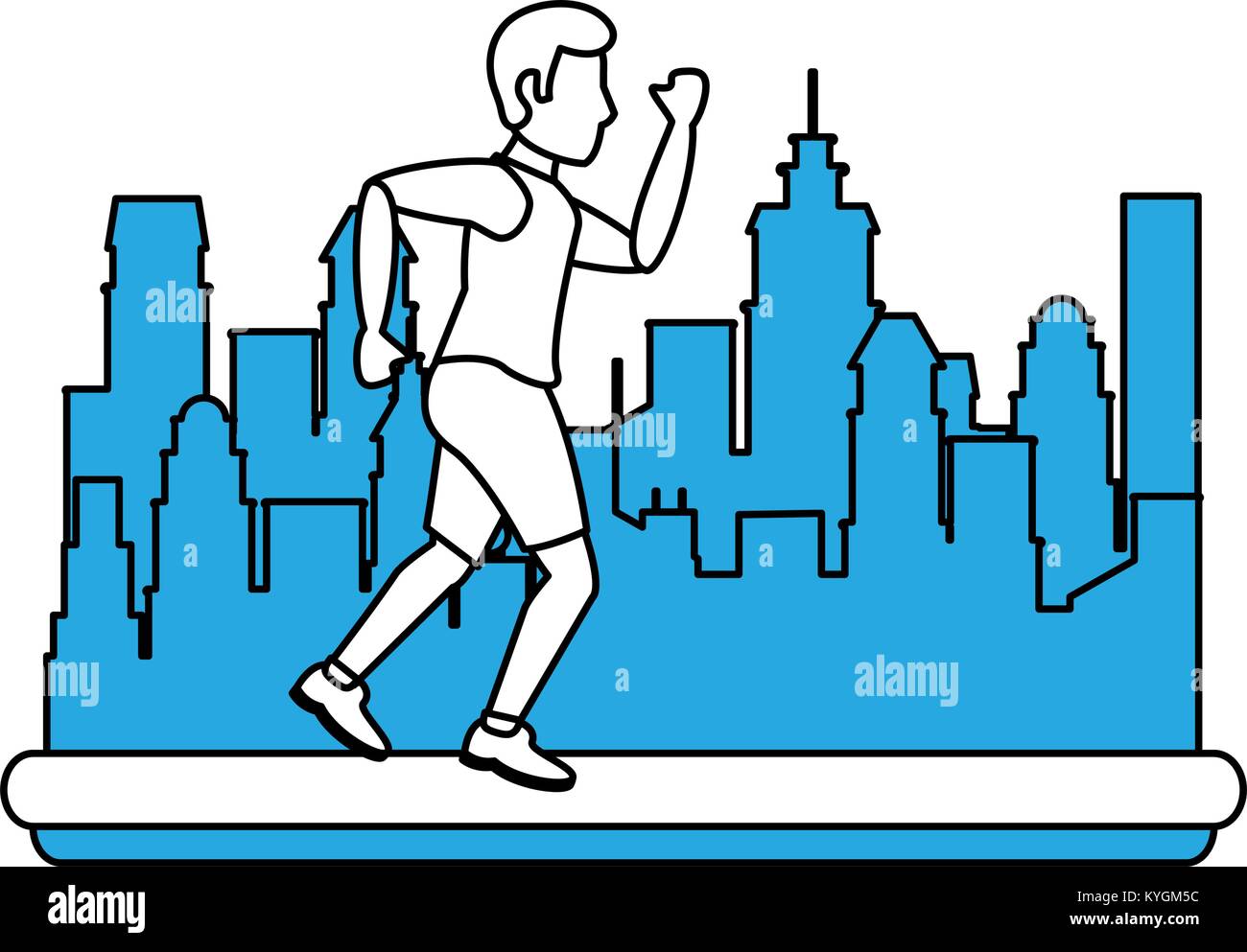 Crowd running in street Stock Vector Images - Alamy