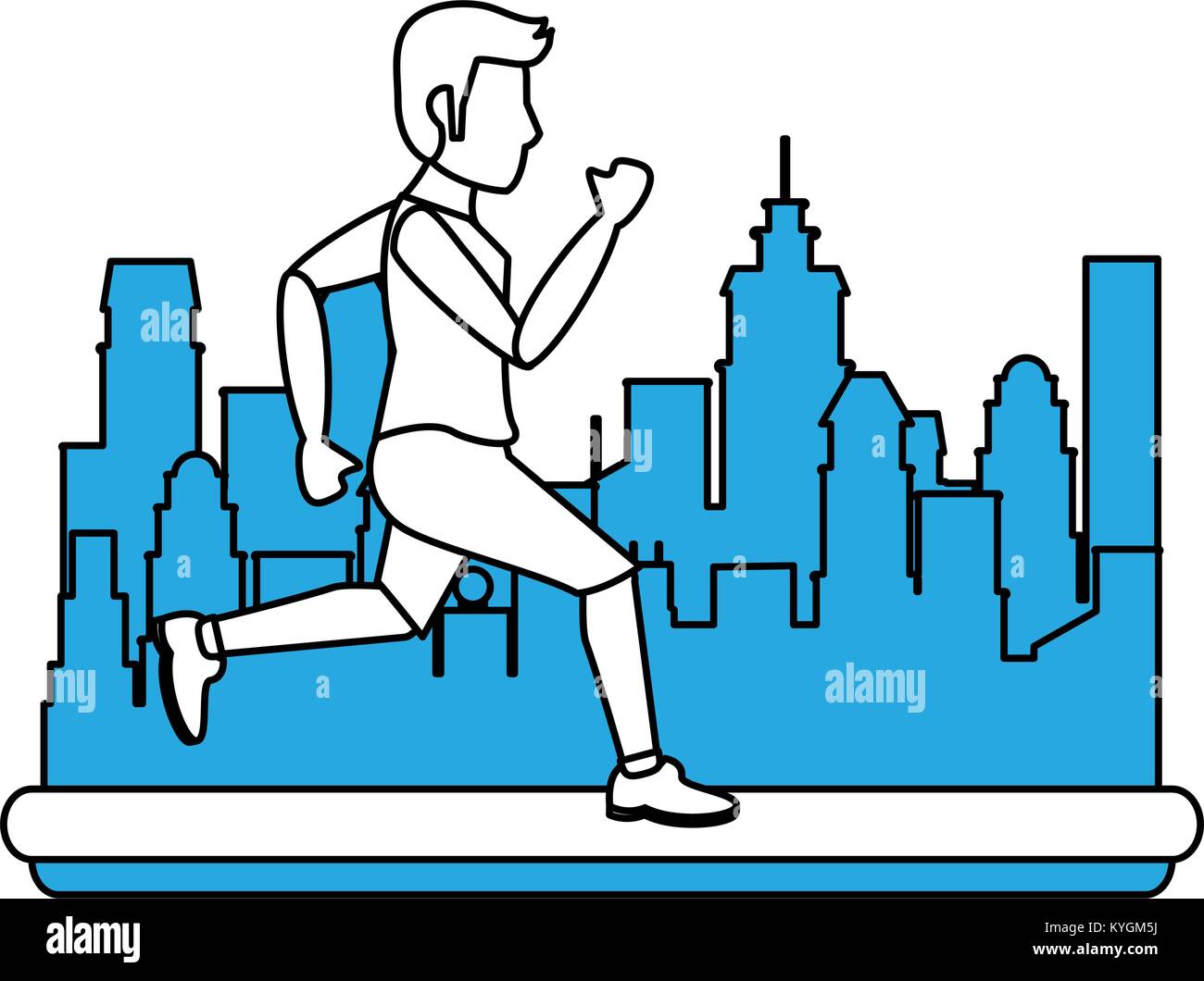 Man running cartoon in the city Stock Vector Image & Art - Alamy
