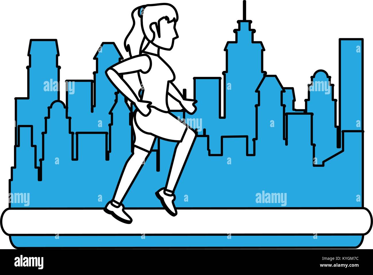Woman running cartoon in the city Stock Vector Image & Art - Alamy