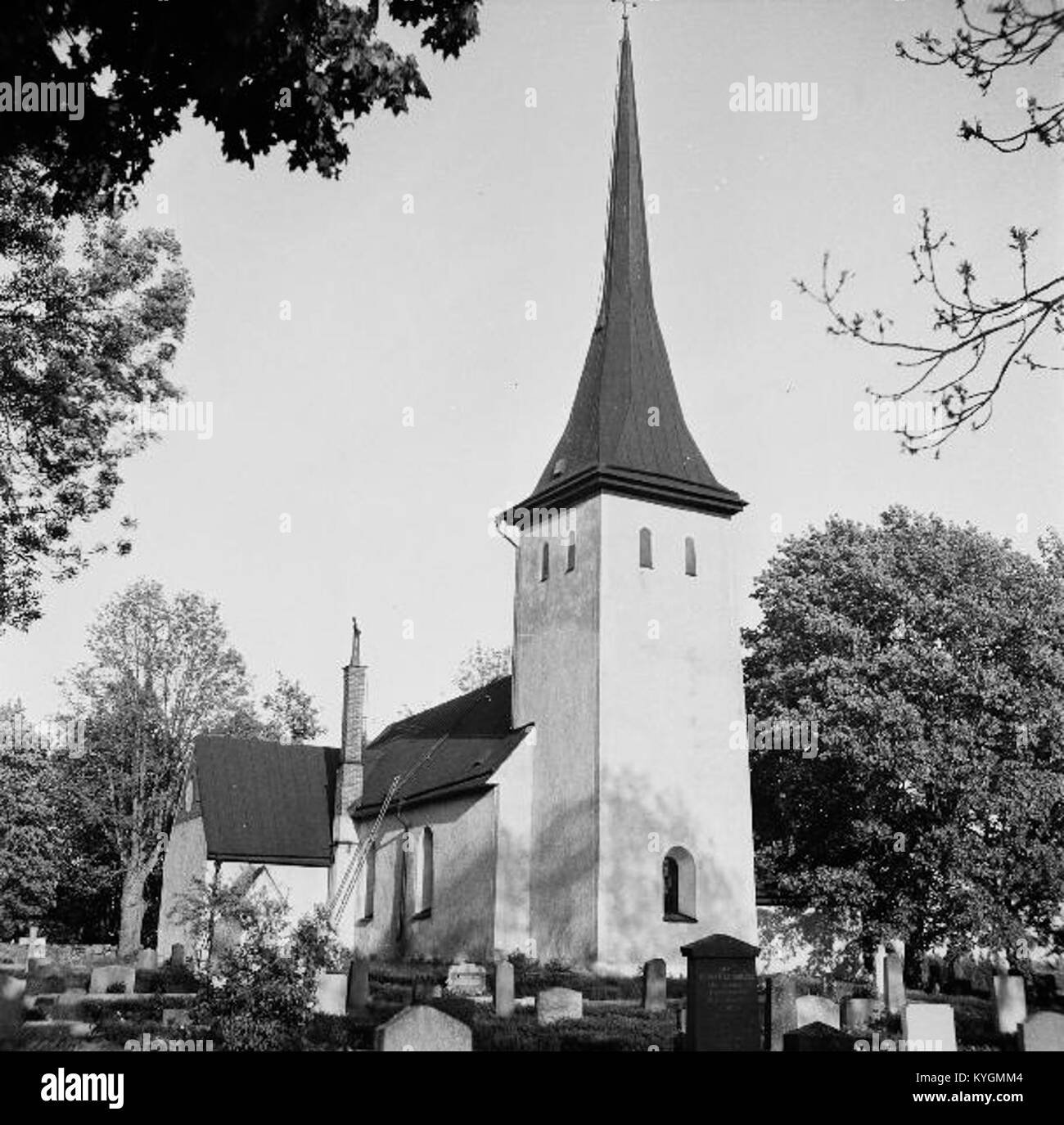Sånga Church in Sweden, a historical church demonstrating traditional ...
