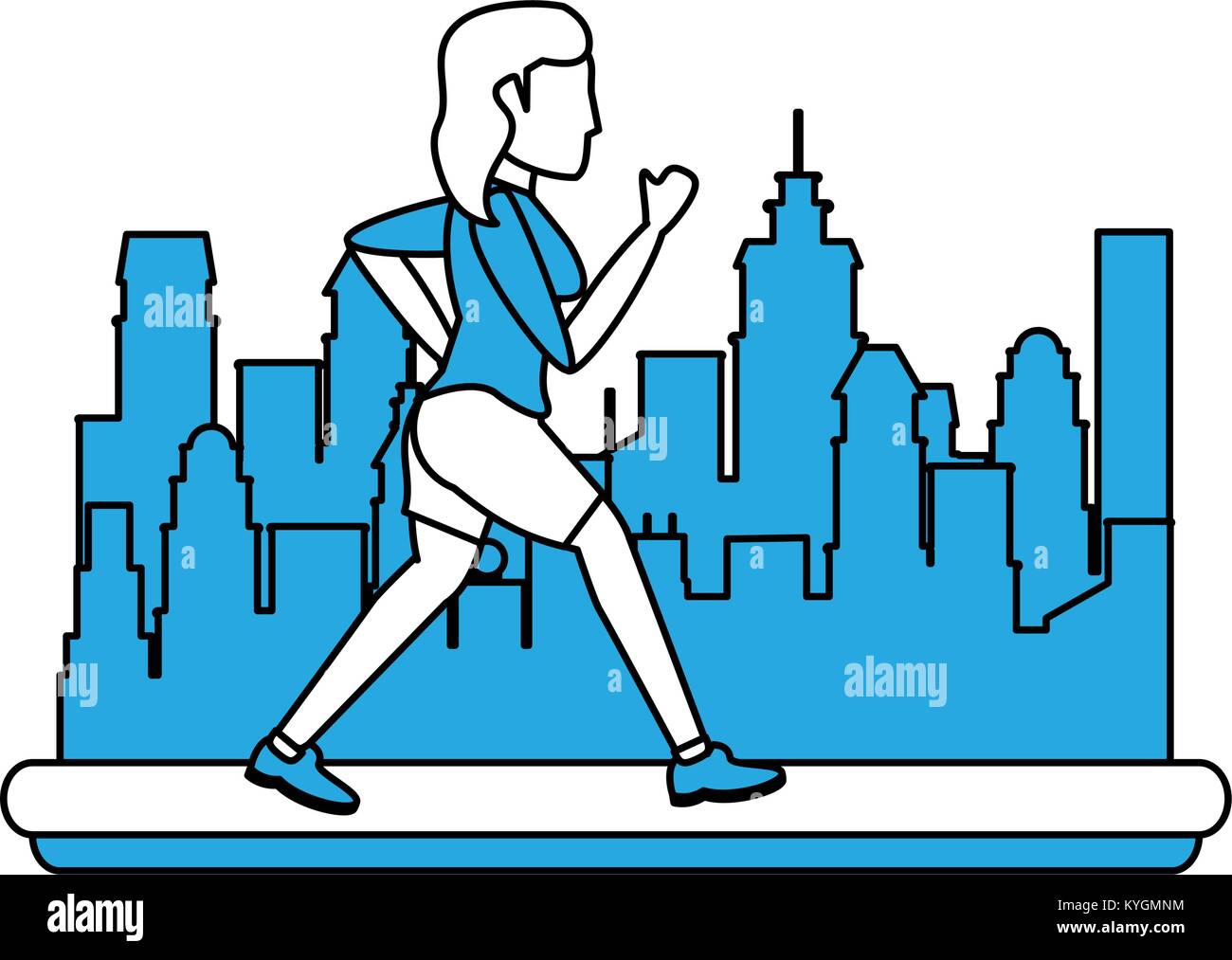 Woman running cartoon in the city Stock Vector Image & Art - Alamy