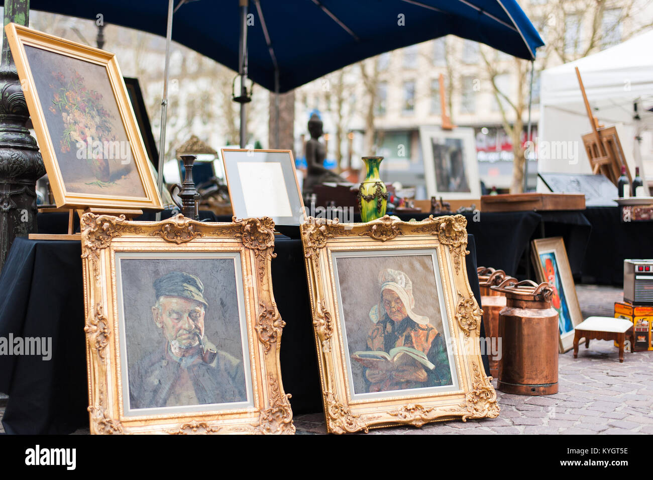 Traditional antique bazaar in Luxembourg Stock Photo - Alamy