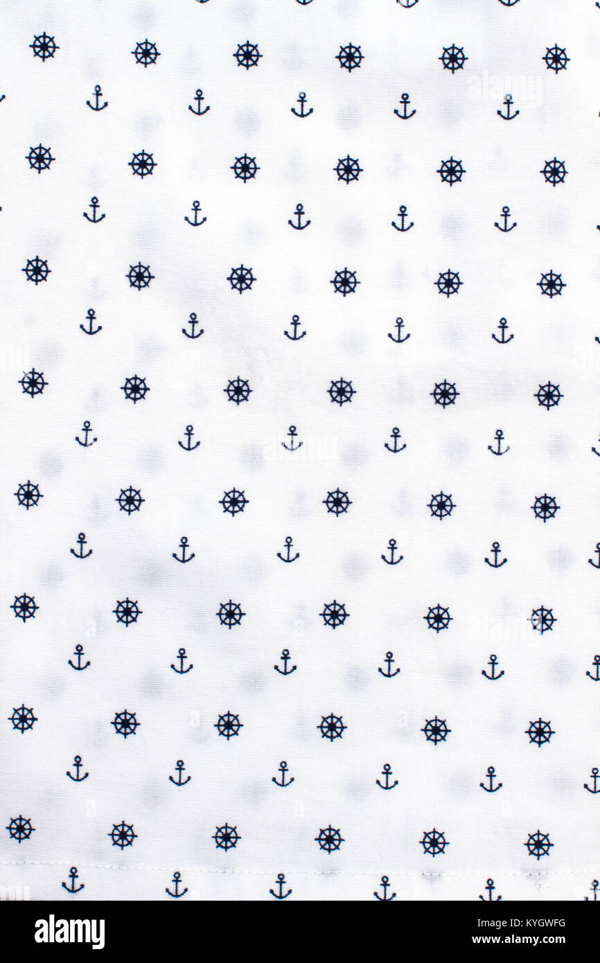 Sailor pattern over white fabric Stock Photo - Alamy