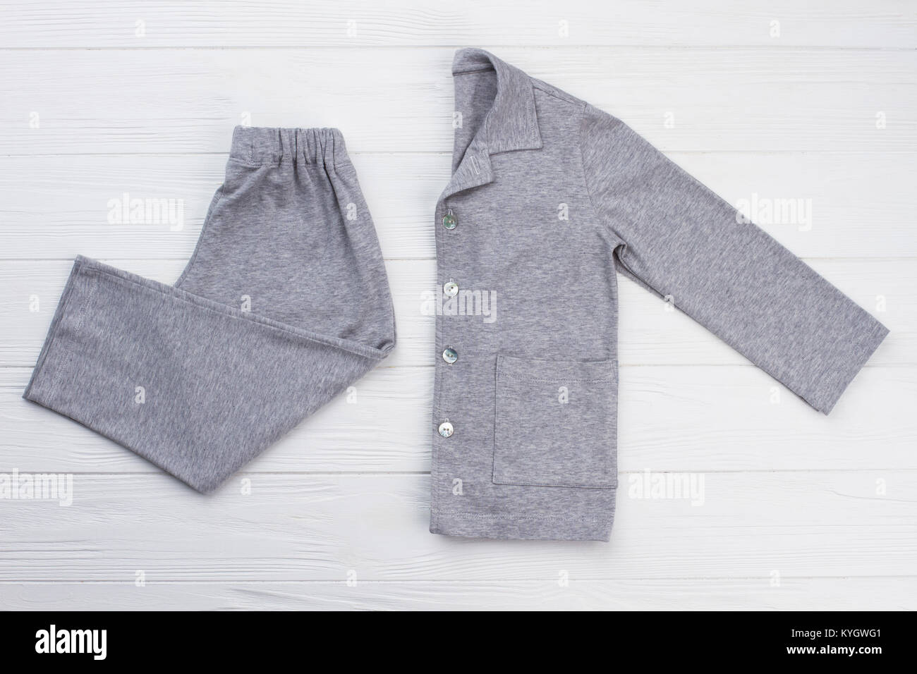 Pajama set on white background Stock Photo - Alamy