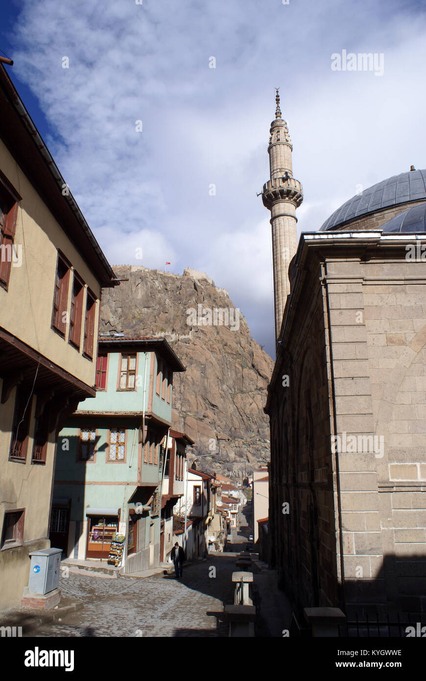 Street and Mevlana mosque in Afyon, Turkey Stock Photo - Alamy
