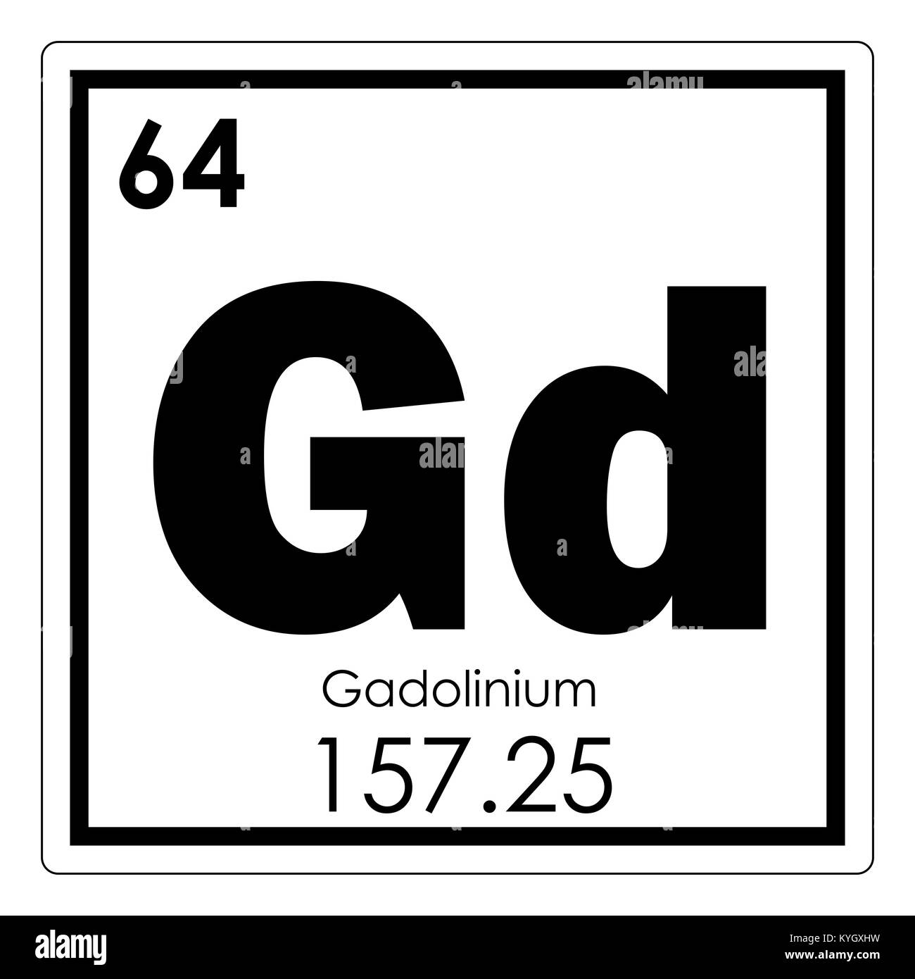 Gadolinium chemical element periodic table science symbol Stock Photo ...
