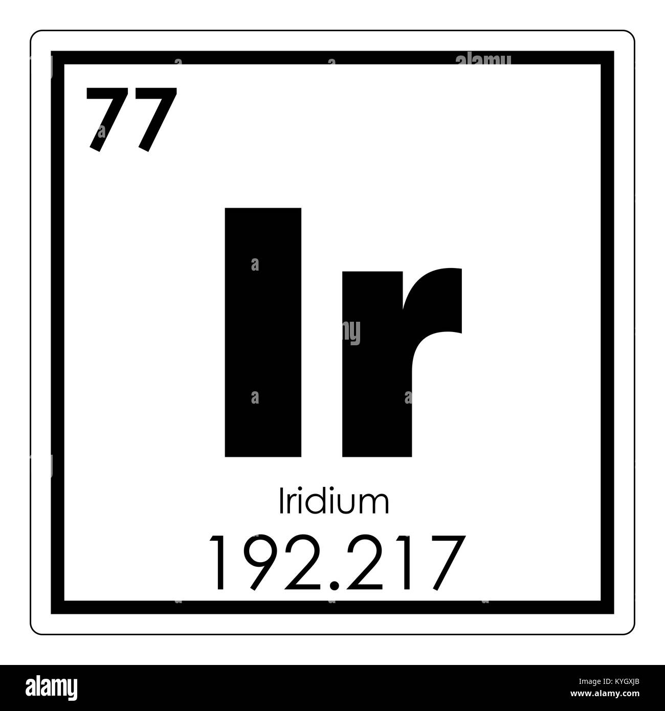 Iridium chemical element periodic table science symbol Stock Photo - Alamy
