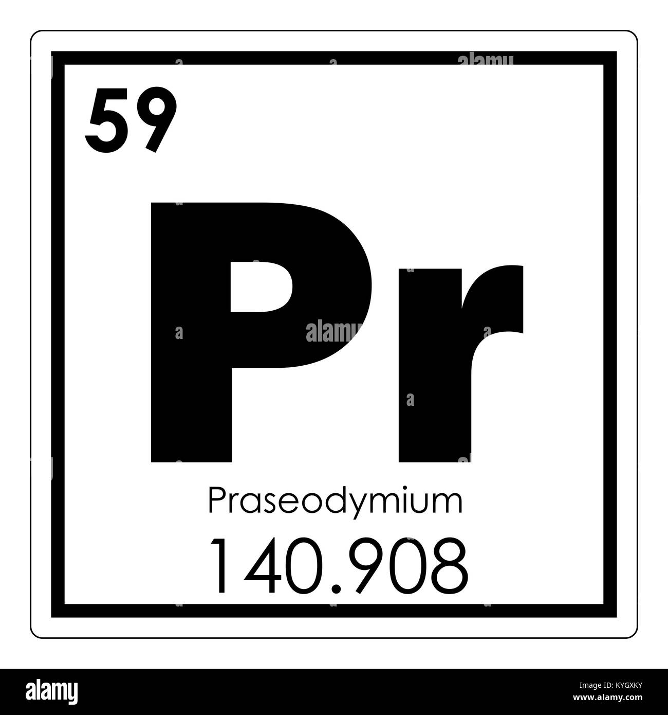 Praseodymium chemical element periodic table science symbol Stock Photo ...