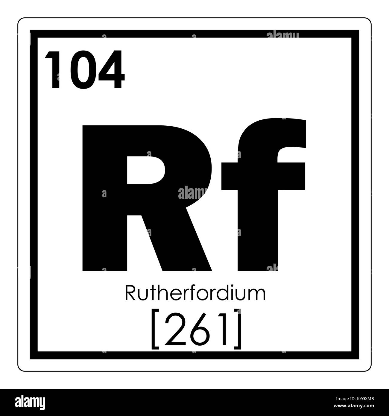 Rutherfordium chemical element periodic table science symbol Stock ...