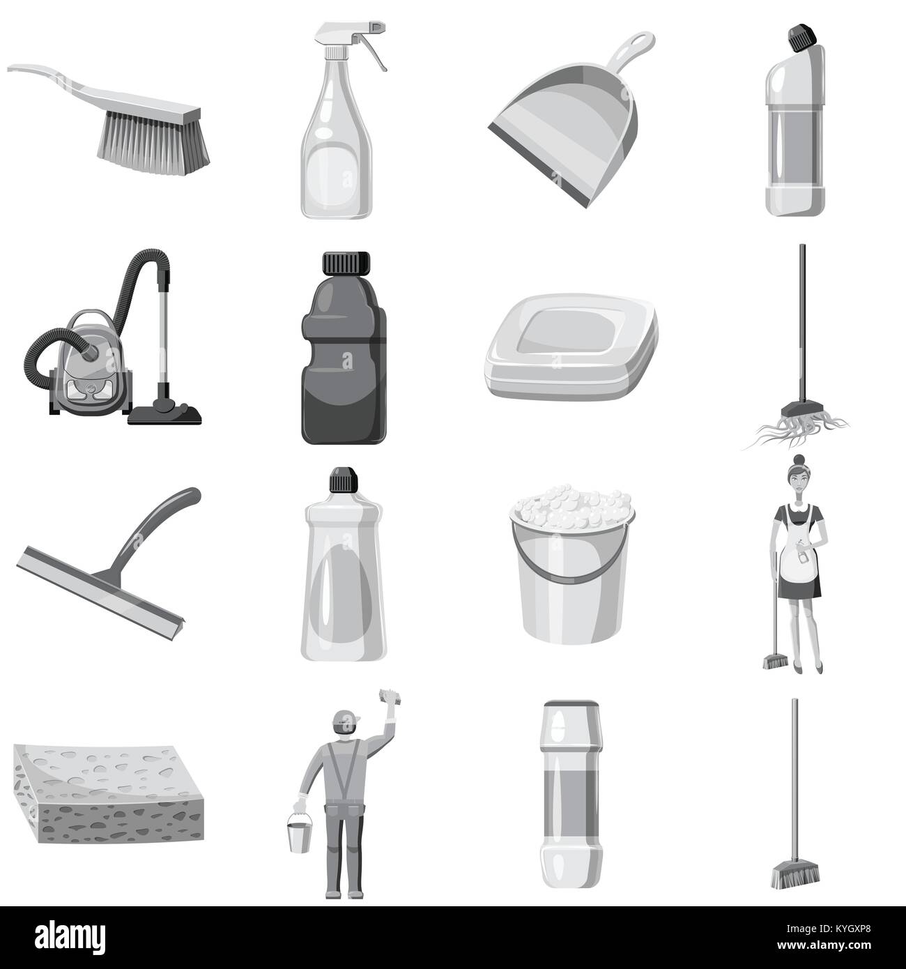 Cleaning icons set monochrome Stock Vector Image & Art - Alamy