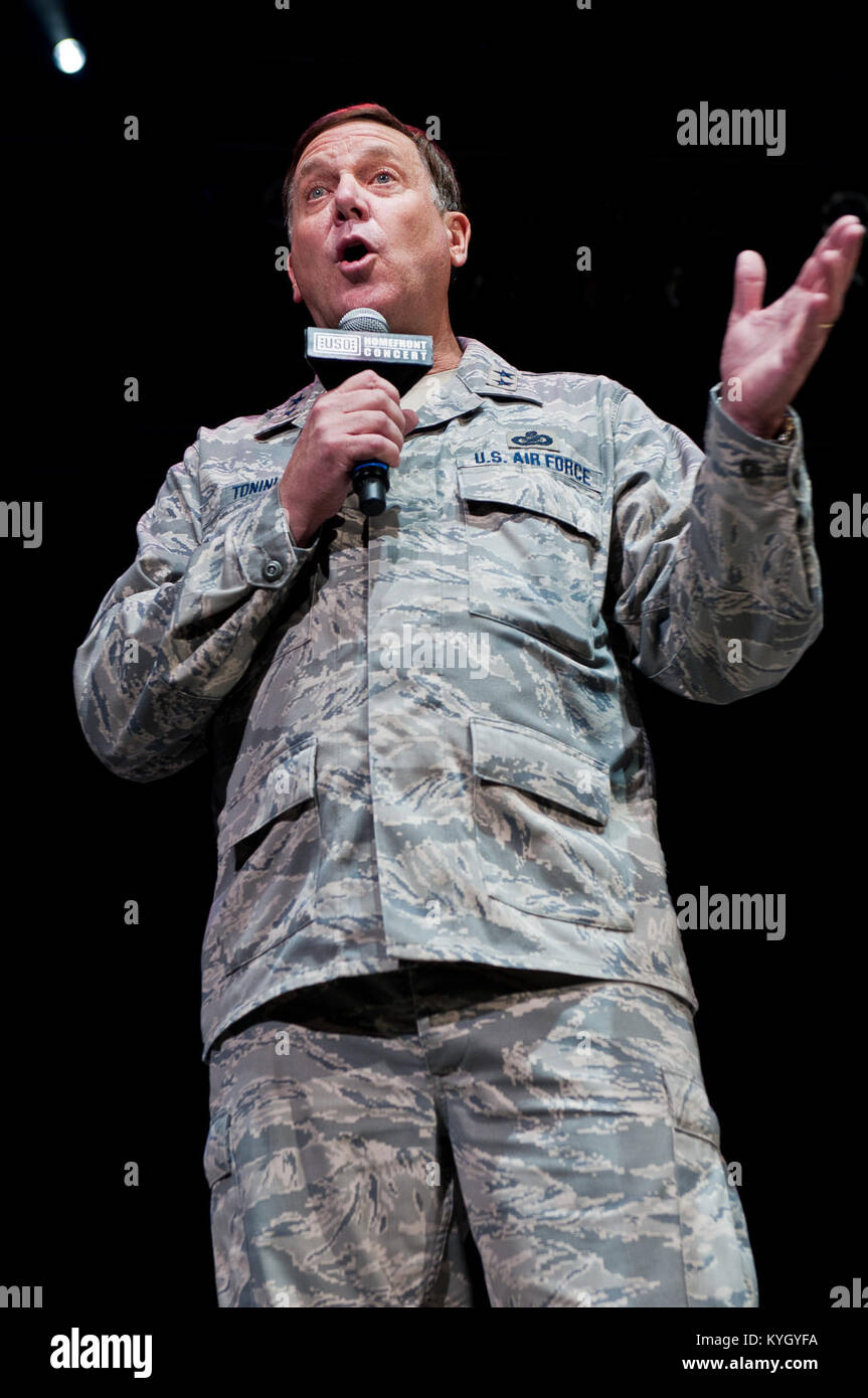 Kentucky Adjutant General, Maj. Gen. Edward Tonini speaks to the crowd ...