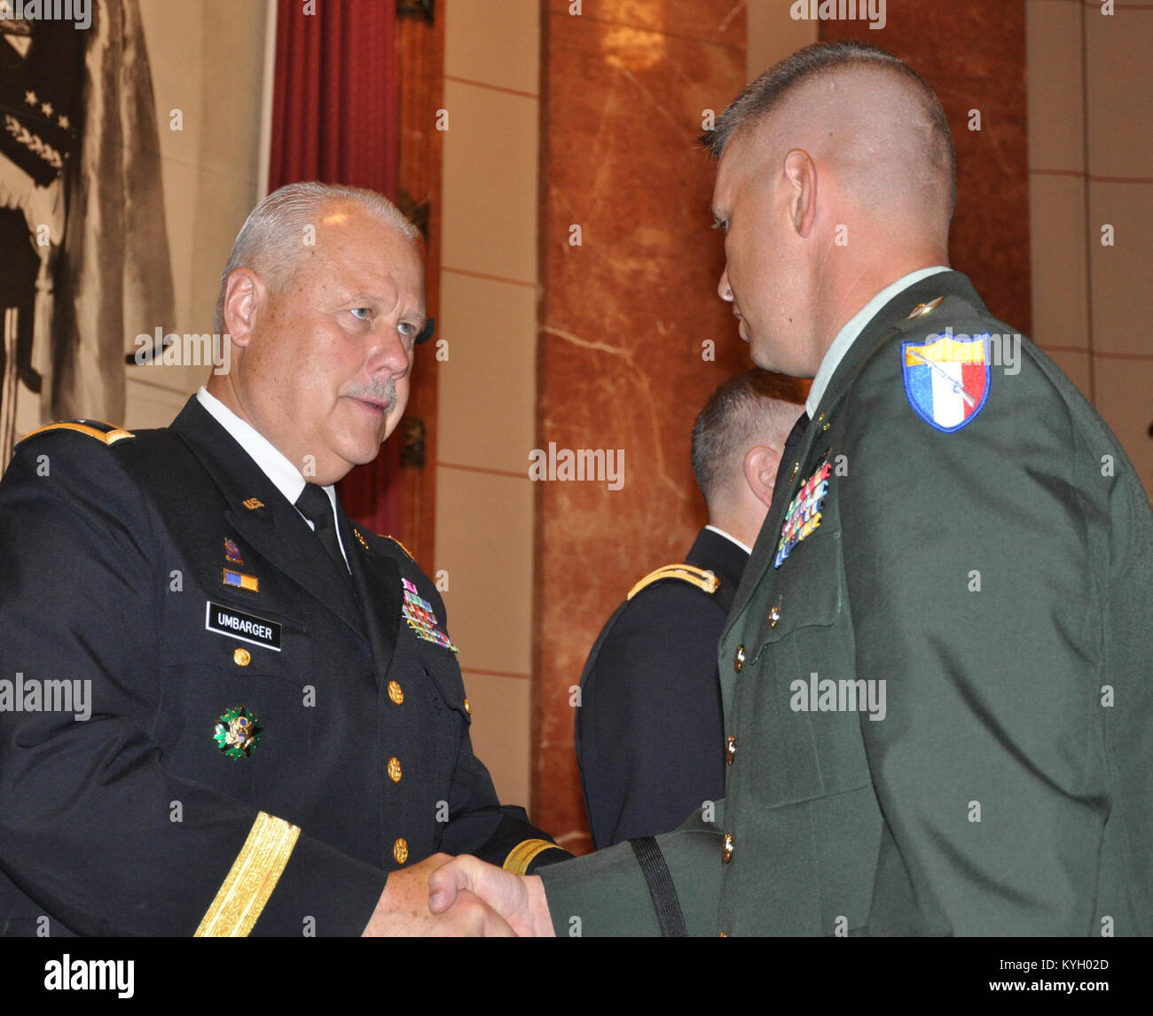 Maj. Gen. R. Martin Umbarger, Indiana adjutant general, congratulates ...