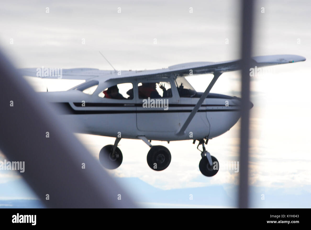 US military army National Guard light aircraft flying Stock Photo - Alamy