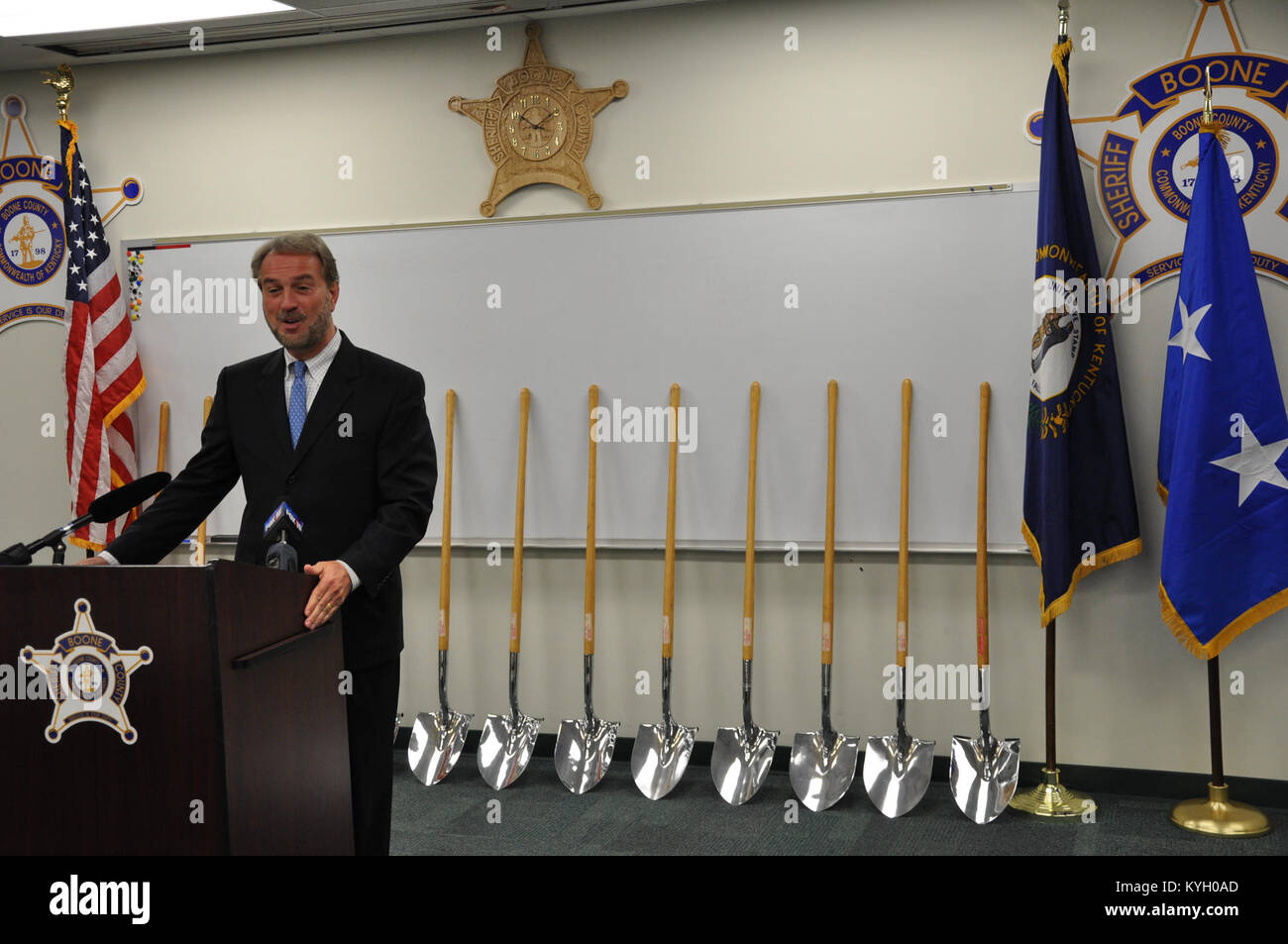Boone County Judge Executive Gary W. Moore speaks at a ground breaking ...