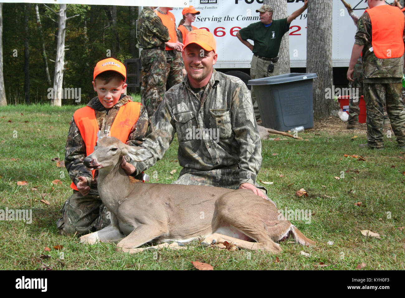 Ben Hutchinson and mentor Donnie Dattilo pose with Ben’s first deer ...
