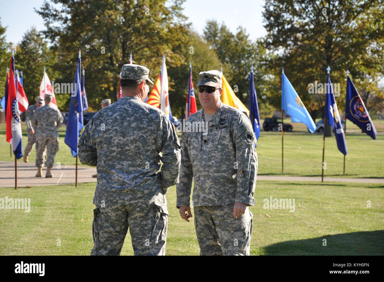 US military awards and promotion ceremony. Taking the oath Stock Photo ...