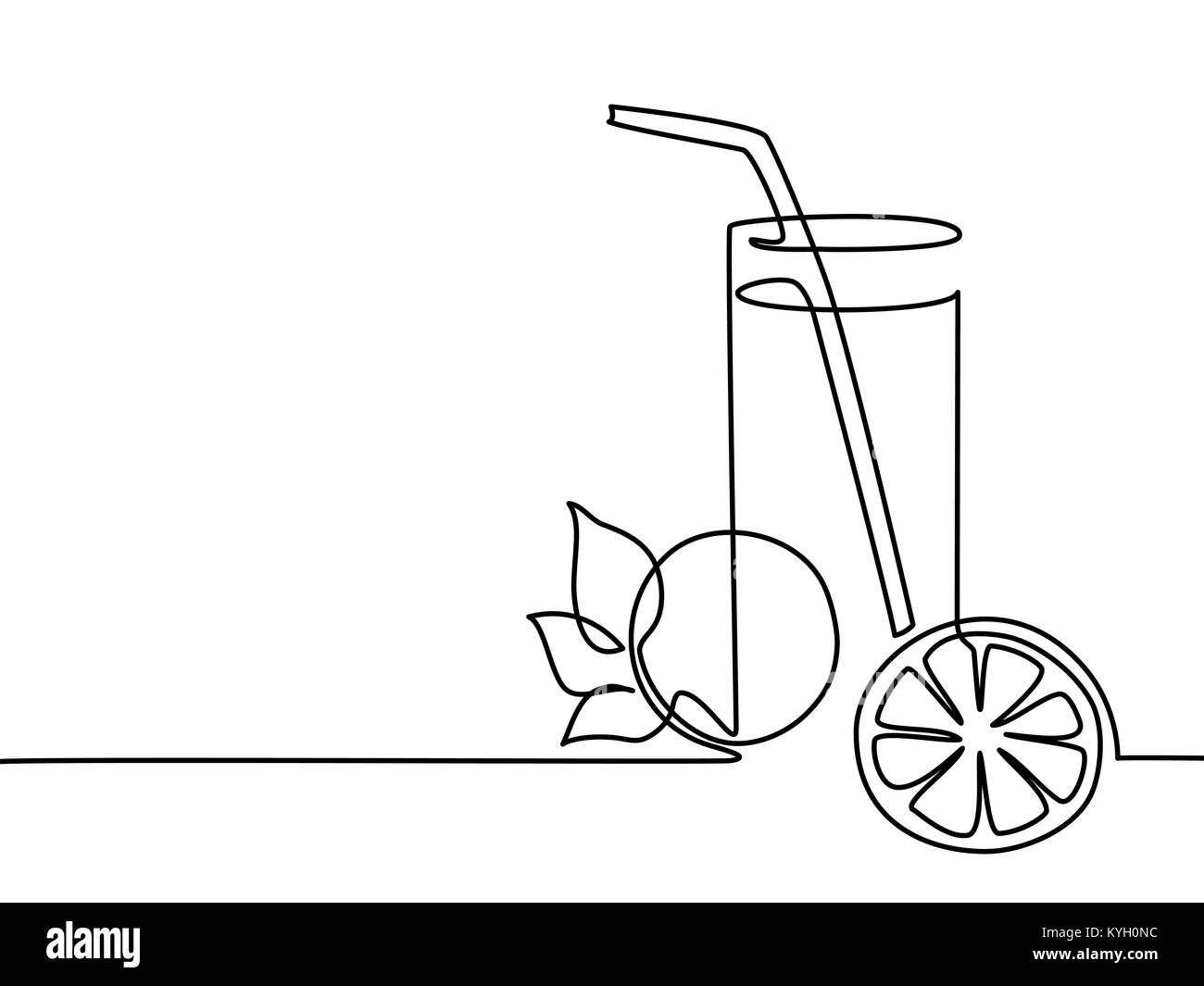 Lemonade icon outline vector Black and White Stock Photos & Images - Alamy