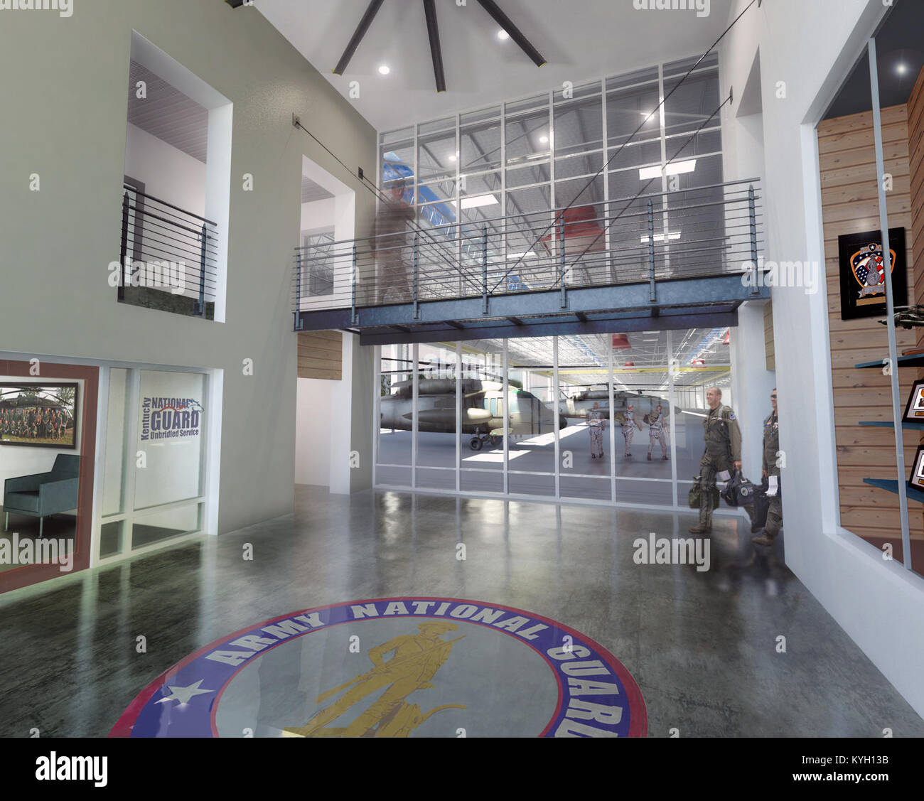Rendering of the inside of the new Army Aviation Support Facility set ...