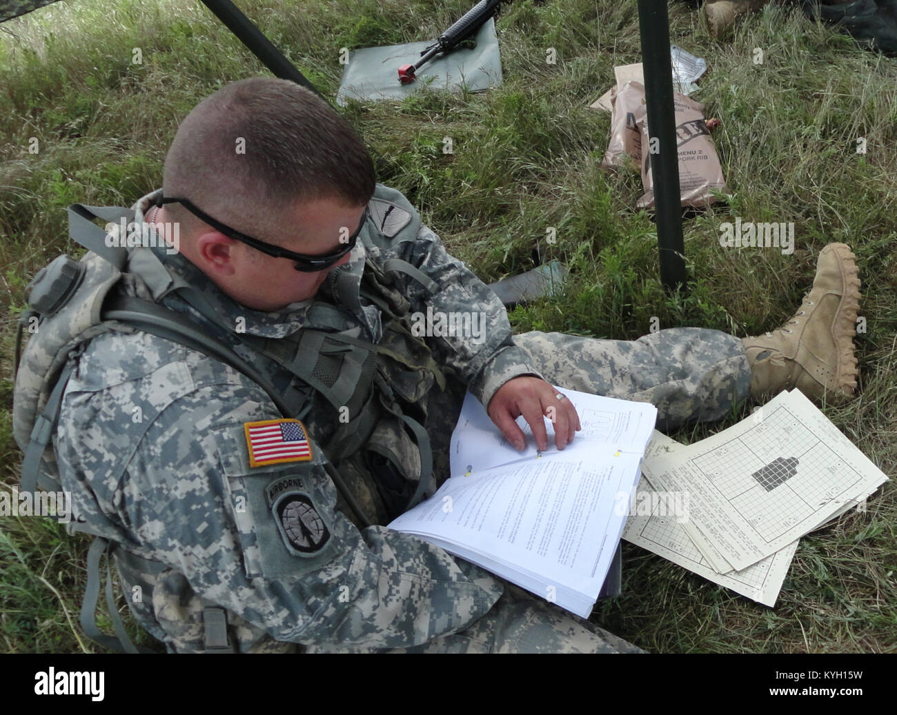 US military army National Guard training with armored vehicle Stock ...