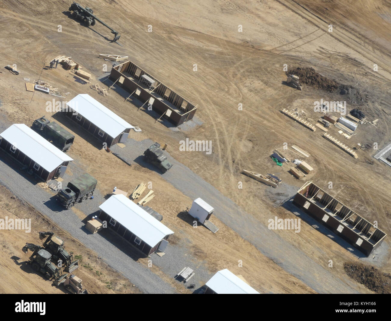 Aerial view of the Detachment 1, 207th Horizontal Engineer Company ...