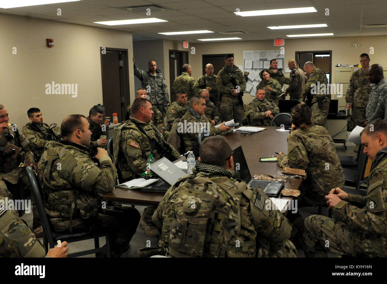 US military army National Guard training with armored vehicle Stock ...