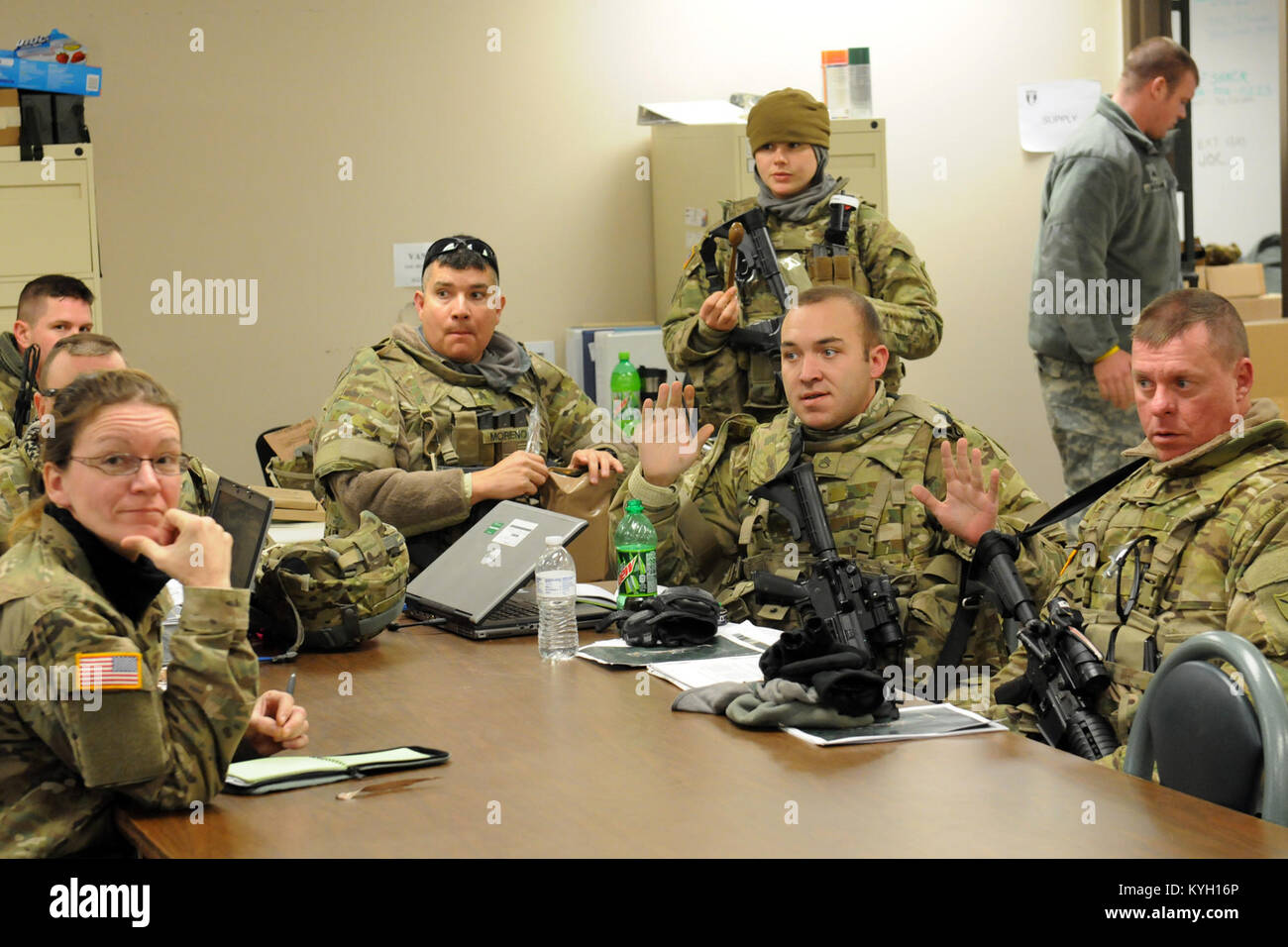 US military army National Guard training with armored vehicle Stock ...