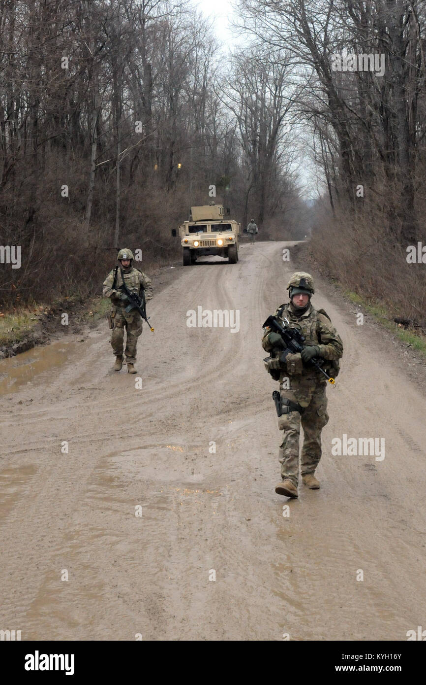 US military army National Guard training with armored vehicle Stock ...