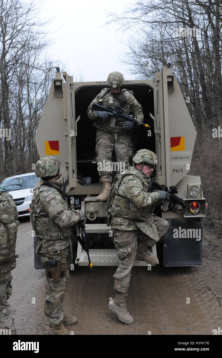 US military army National Guard training with armored vehicle Stock ...