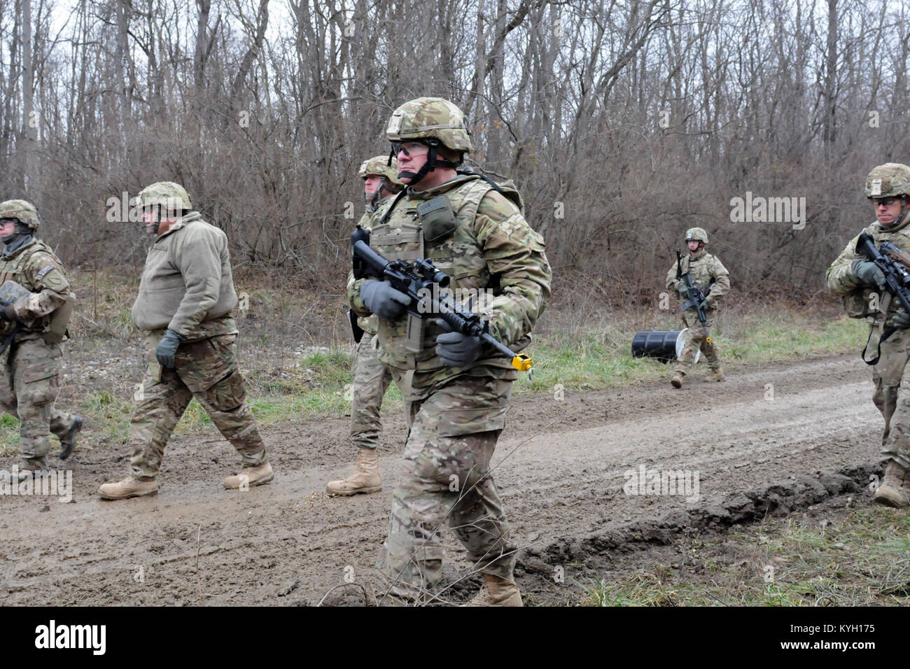 US military army National Guard training with armored vehicle Stock ...