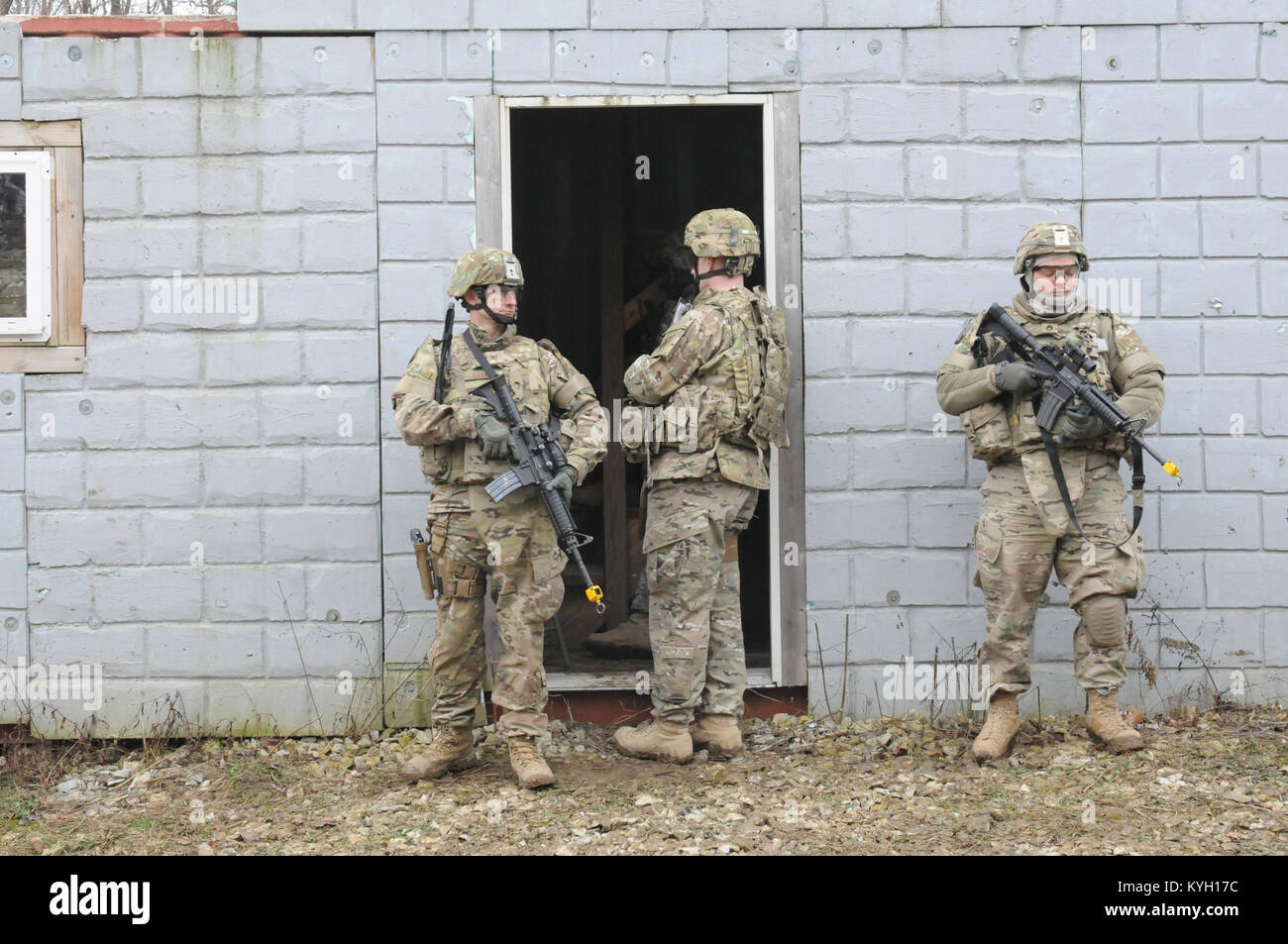 US military army National Guard training with armored vehicle Stock ...