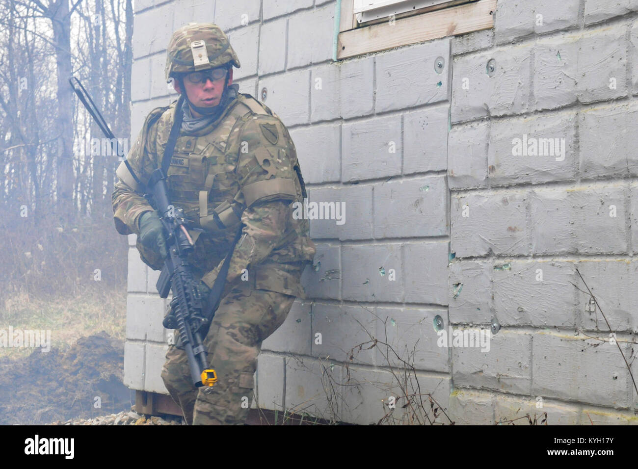 US military army National Guard training with armored vehicle Stock ...